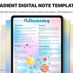 Digital Note Taking Template, Gradient Notes, Digital Note Pages, iPad ...