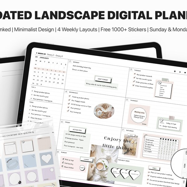 Goodnotes Undated Template - Etsy