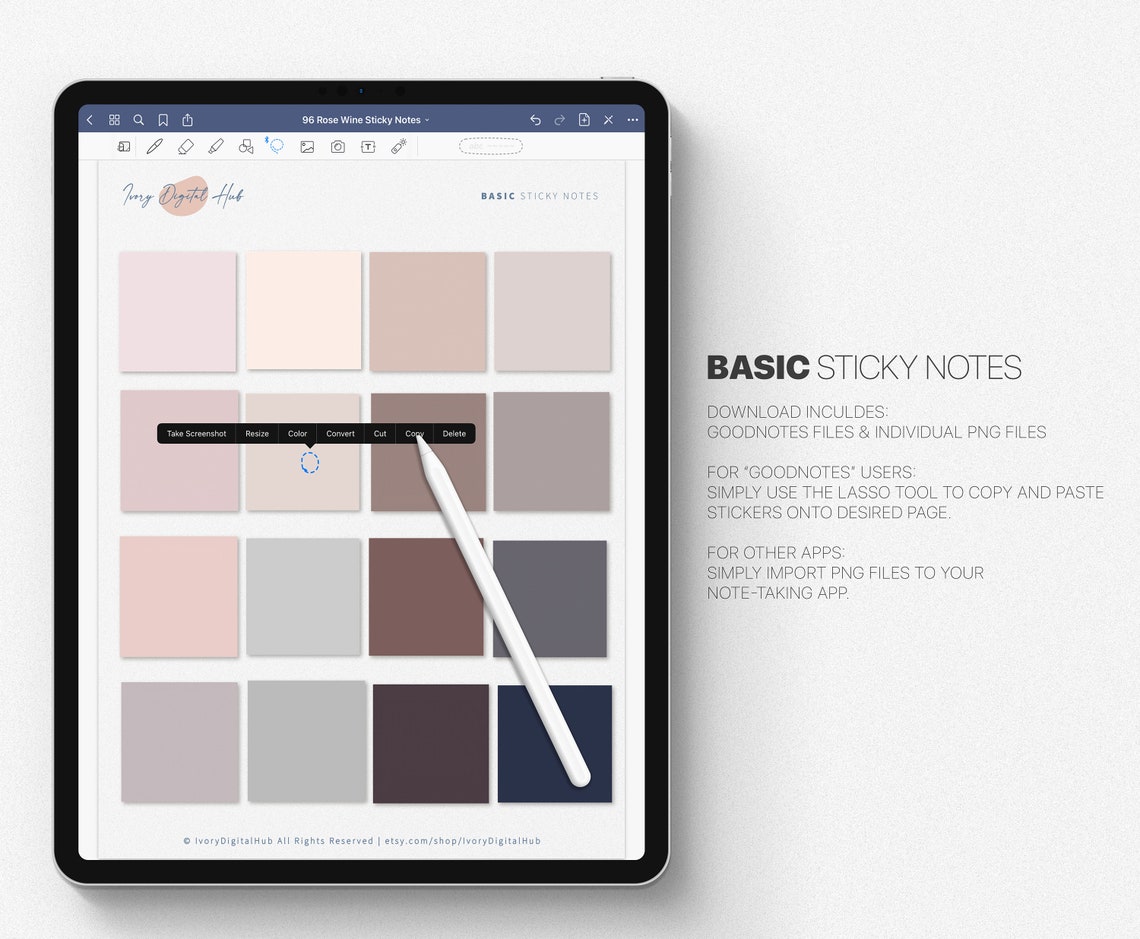 Digital Note Sticker Digital Sticker Set Digital Sticker for | Etsy