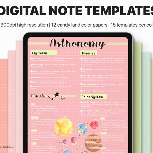 Digital Note Taking Goodnotes Notability Template College - Etsy UK