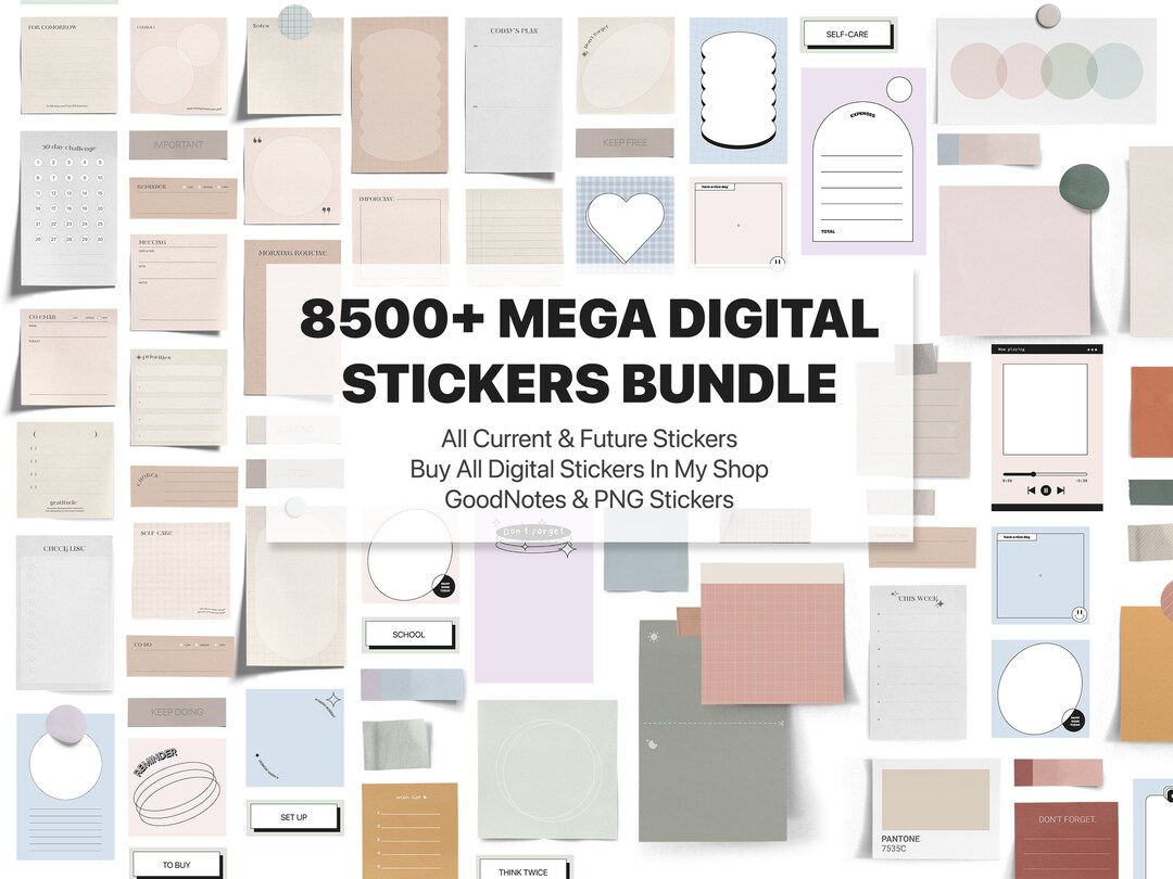 Digital Sticker Bundle, Goodnotes Sticker Bundle, Entire Shop Bundle ...