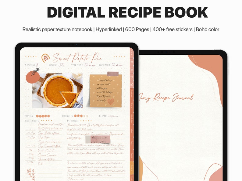 Digital Recipe Book Goodnotes Digital Recipe Journal - Etsy