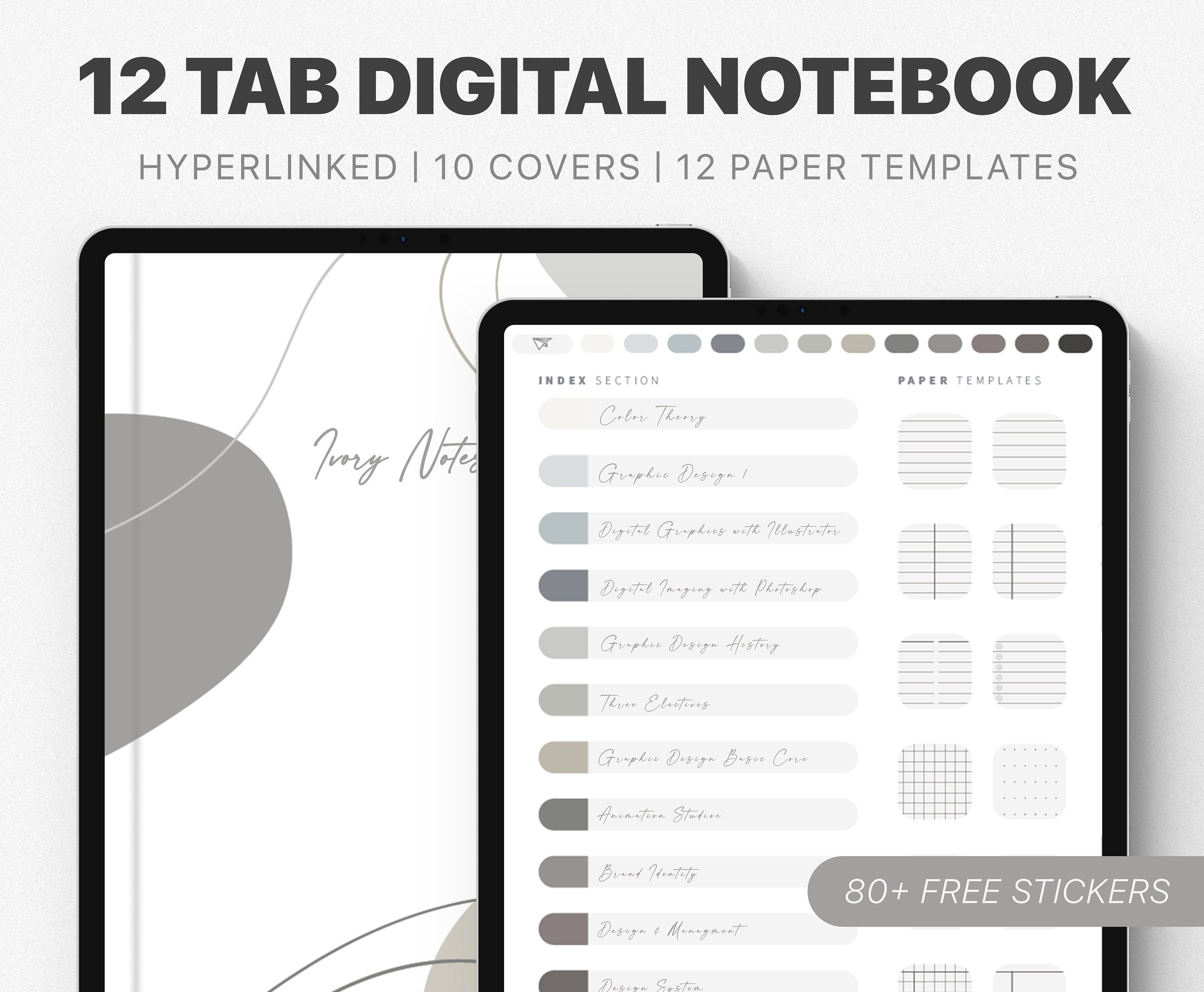 Digital Subject Notebook Back to School Supplies College | Etsy