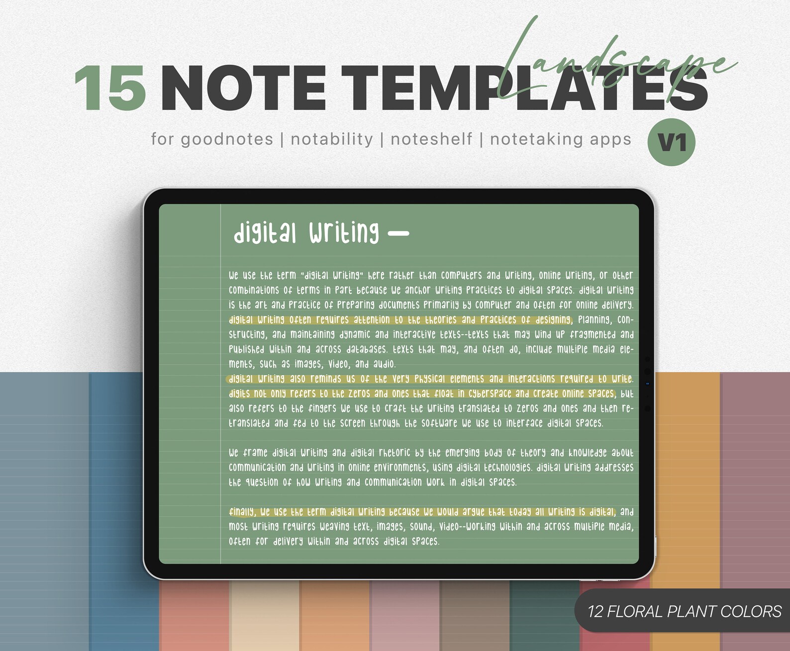 Student Note Template Ipad Notes Template Noteshelf | Etsy