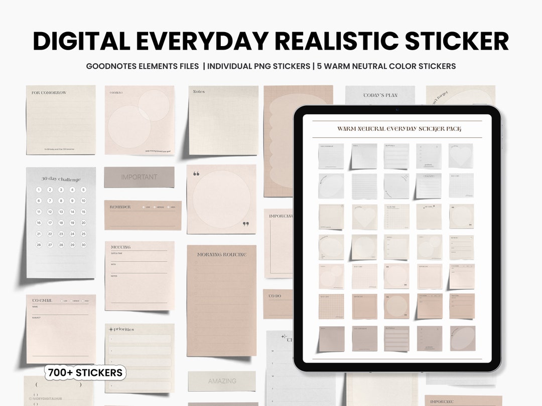 Realistic Digital Stickers Realistic Sticky Notes - Etsy