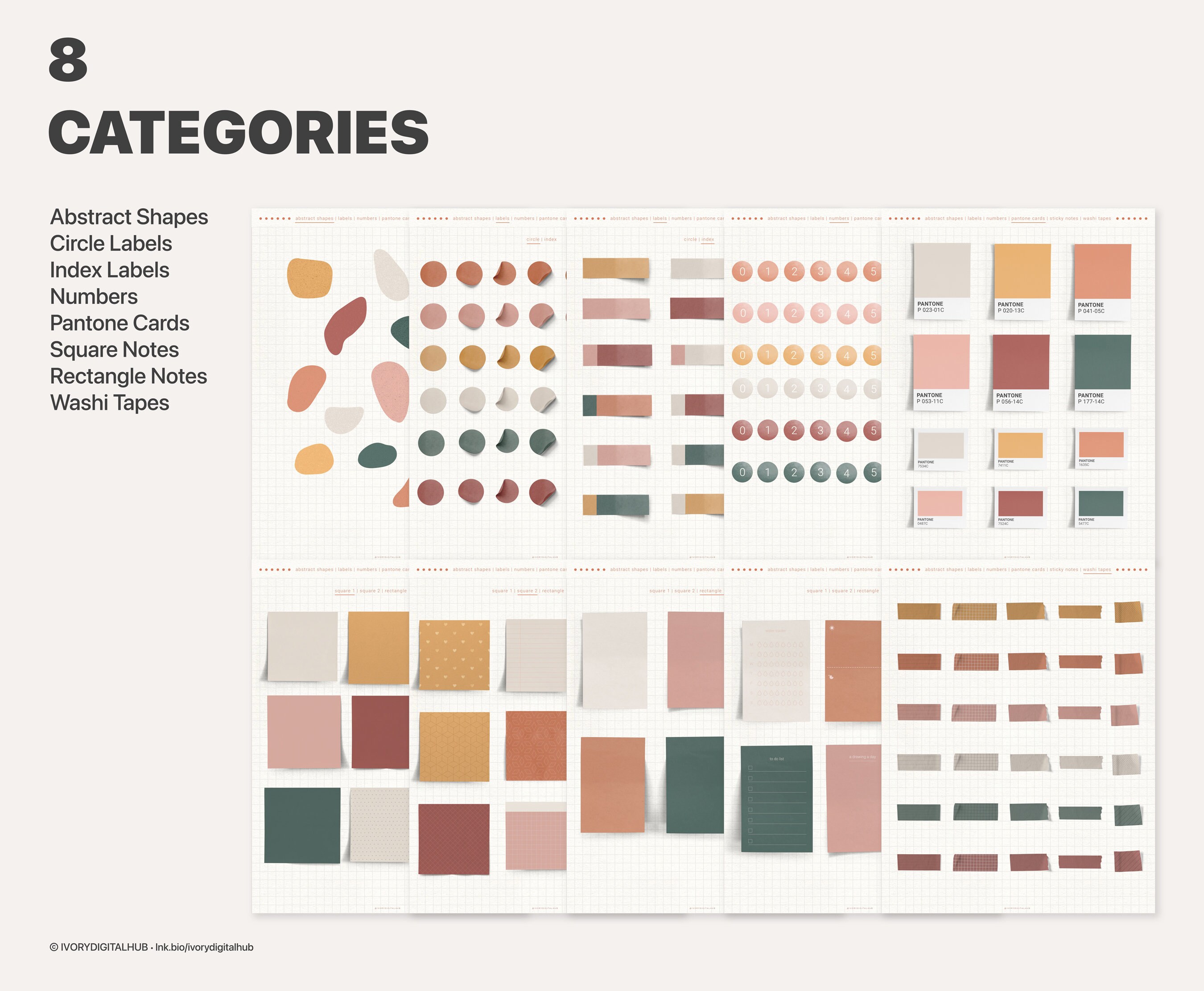 Digital Sticker Bundle Boho Digital Stickers Goodnotes - Etsy