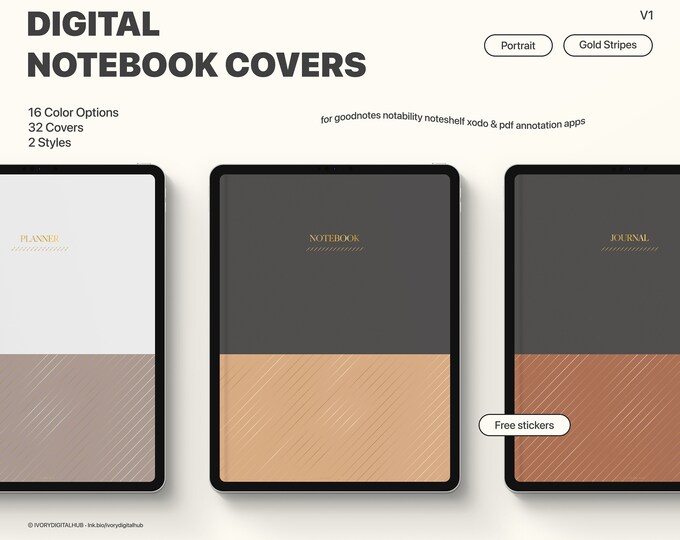 Digital Notebook Cream Beige Color, Goodnotes Notability, Cornell Dot ...