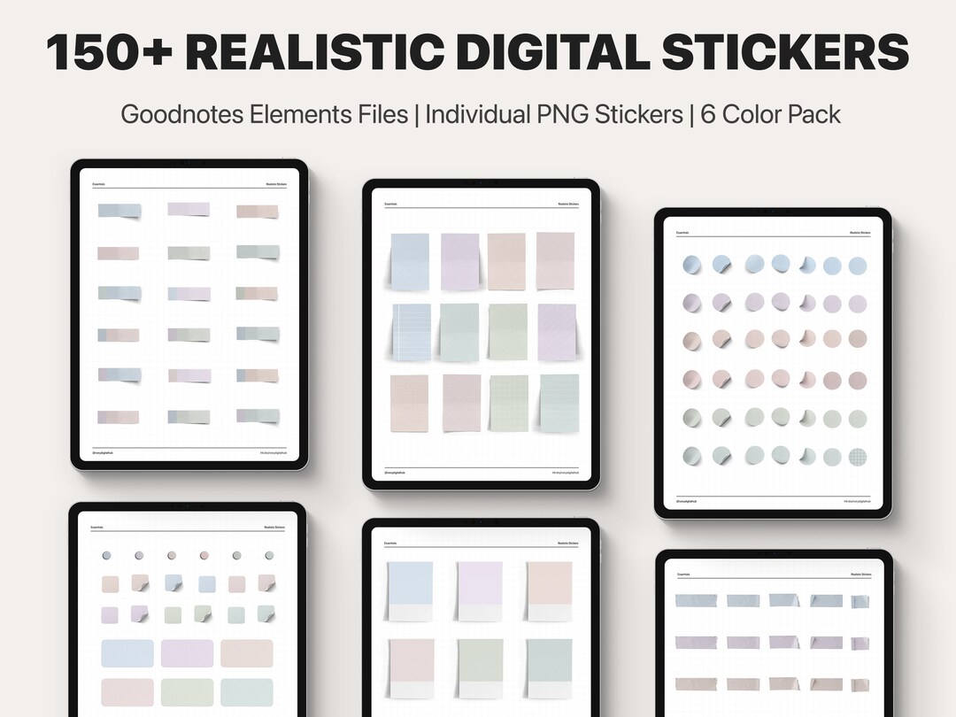 Digital Stickers, Goodnotes Stickers Bundle, Planner Stickers Digital ...