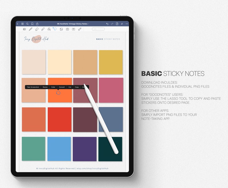 Digital Sticky Notes Digital Sticker Set Digital Sticker for | Etsy