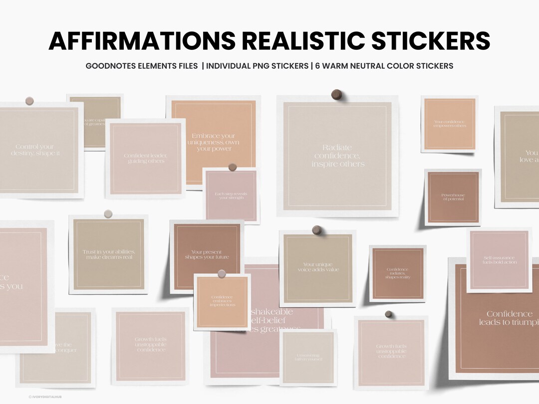 Affirmation Digital Stickers, Positive Quotes Digital Stickers ...