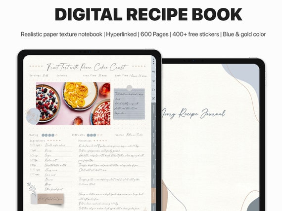 Digital Recipe Book Digital Cookbook Digital Recipe Planner - Etsy