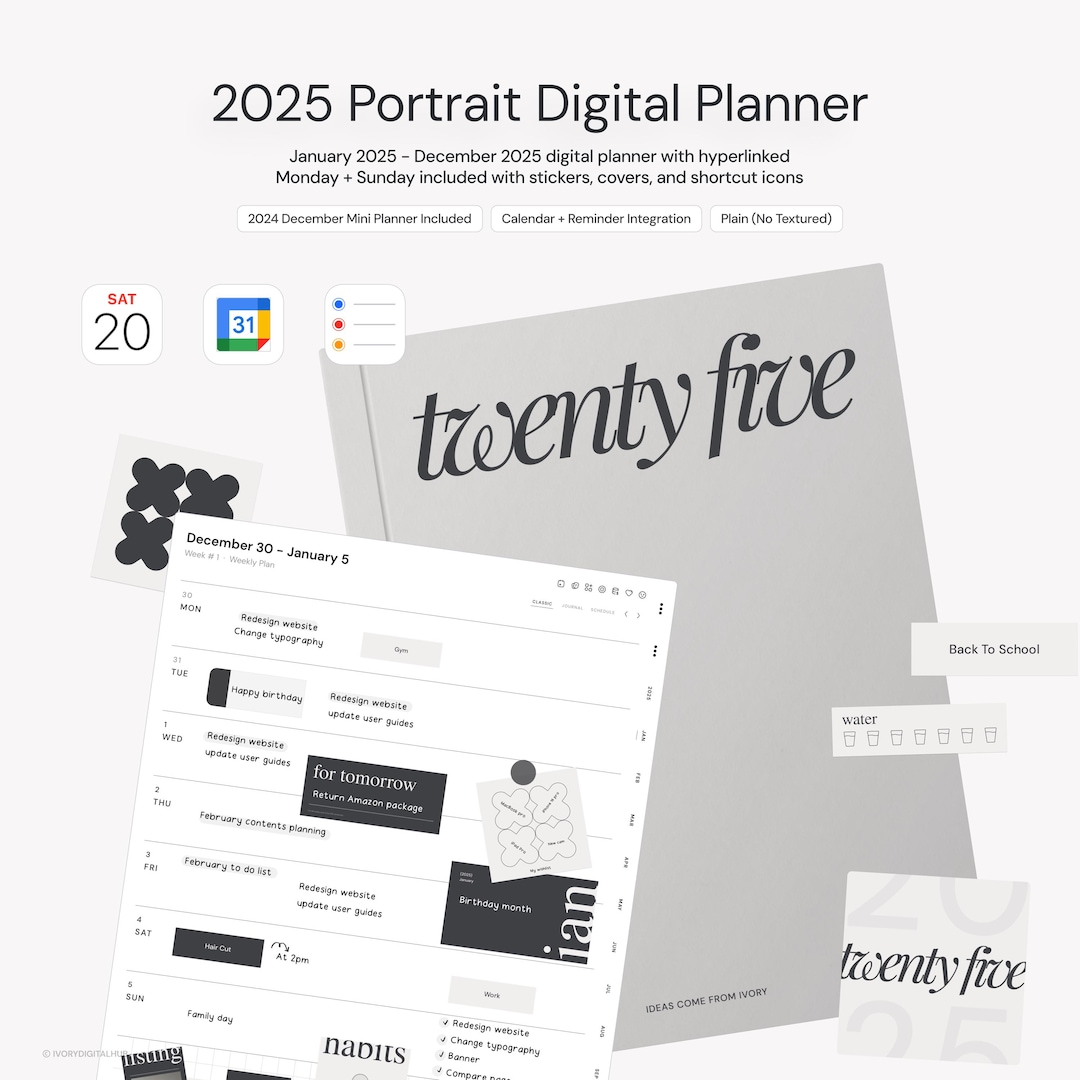 2025 Digital Planners, Dated 2025 Planners, Goodnotes Planners, iPad ...