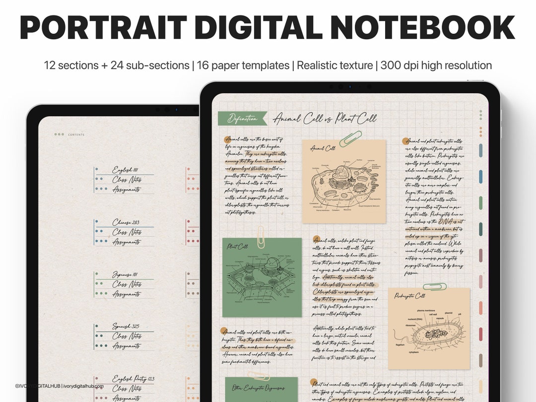 Realistic Digital Notebook | Goodnotes Notebook | Realistic Textures ...