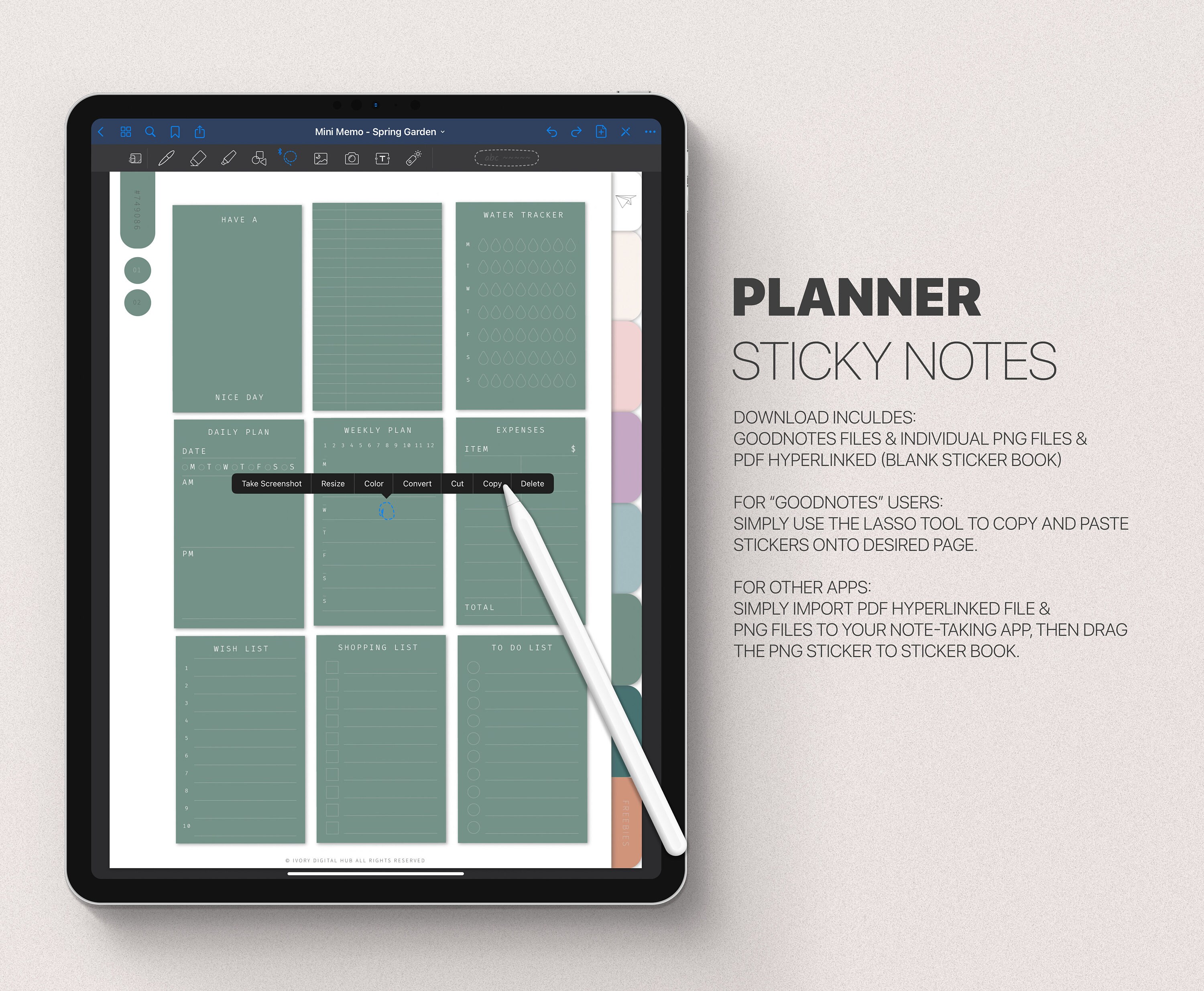 Digital Memo Digital Minimalist Planner Digital Stickers - Etsy
