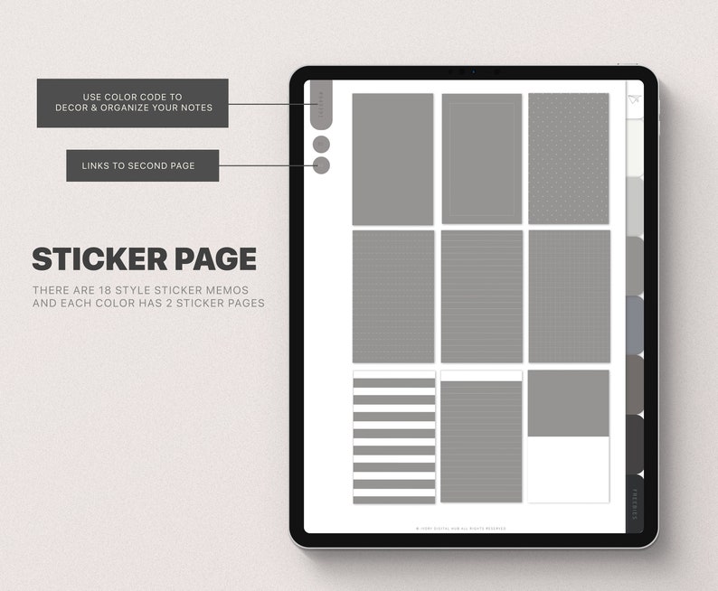 Digital Sticky Notes Digital Sticker Set Digital Sticker - Etsy