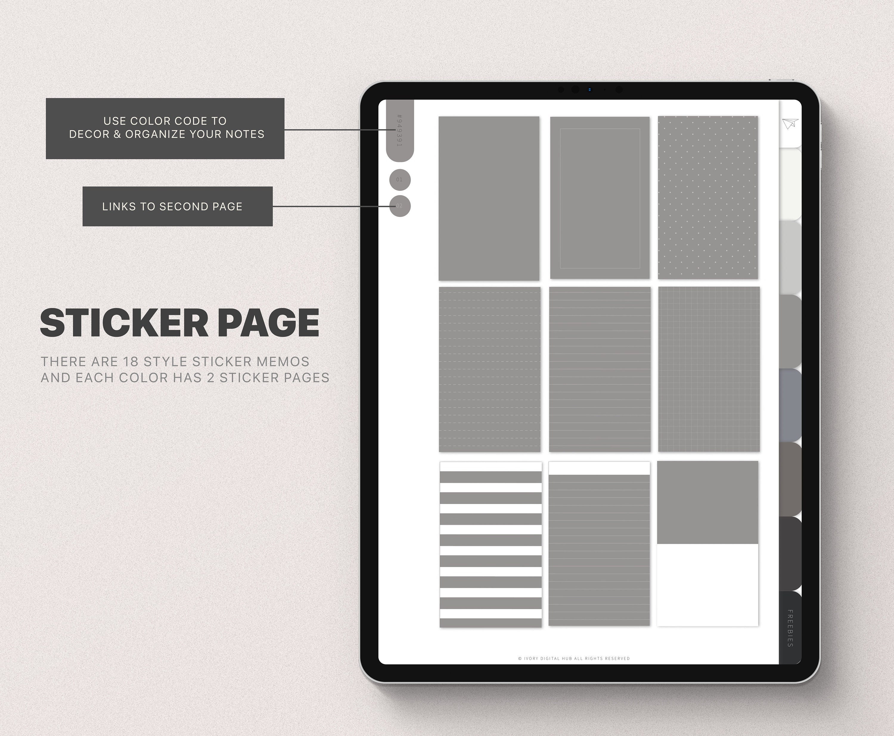 Digital Sticky Notes Digital Sticker Set Digital Sticker - Etsy