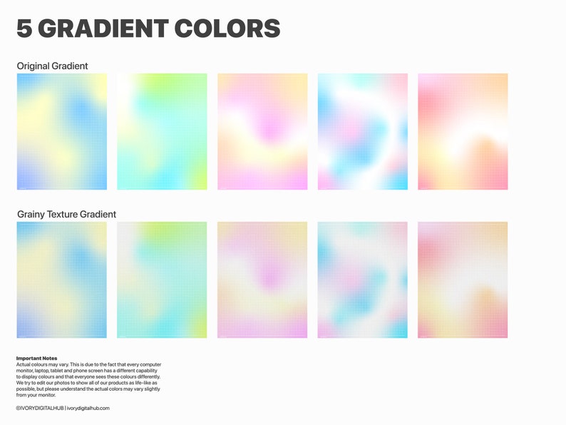 Digital Note Taking Template Gradient Notes Digital Note - Etsy