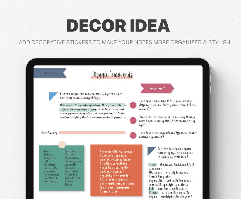 Digital Sticky Notes Digital Sticker Set Digital Sticker for | Etsy