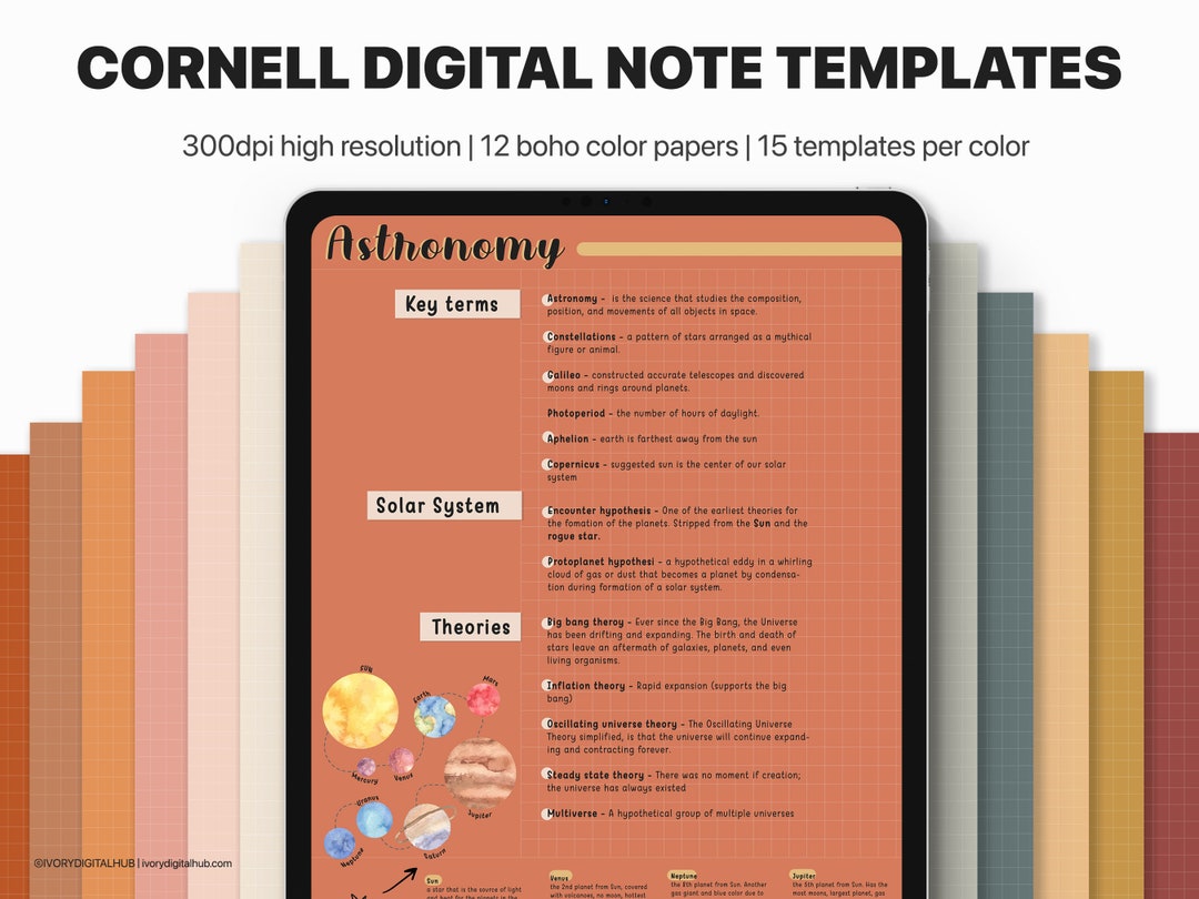 Digital Note Paper, Digital Writing Paper, Digital Note Taking Template ...