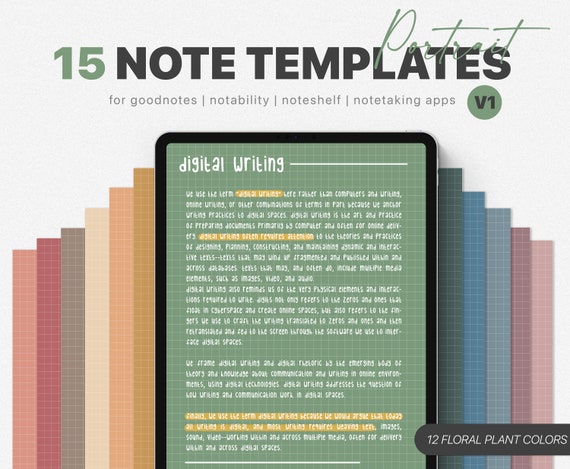 Digital Writing Paper Digital Template Paper Digital Note | Etsy