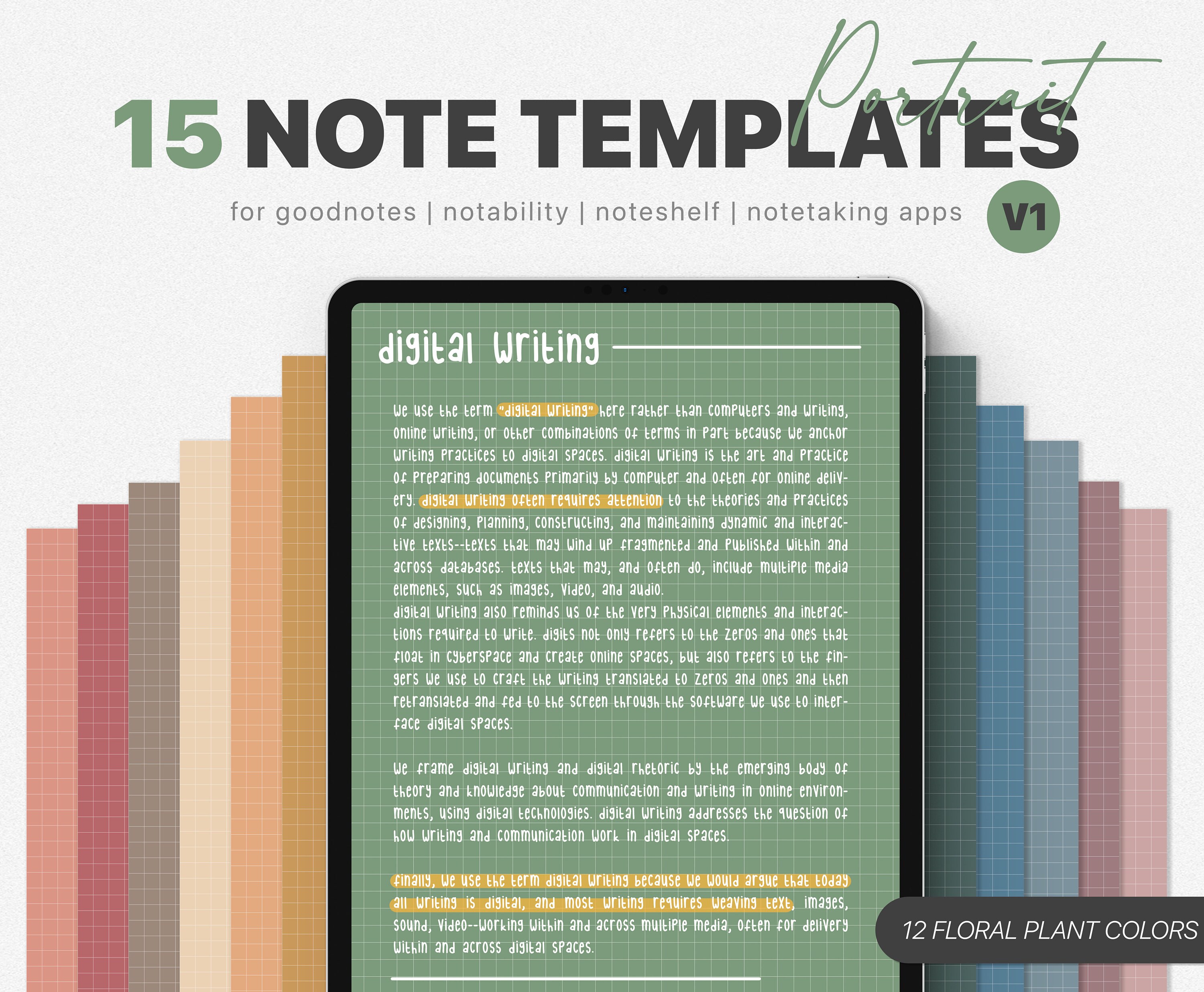 Digital Writing Paper Digital Template Paper Digital Note | Etsy