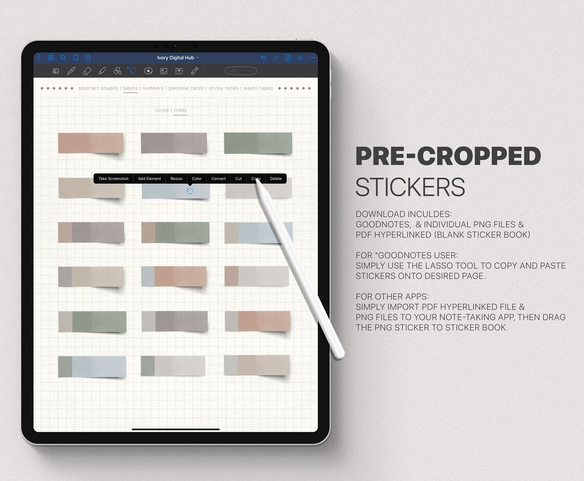 Digital Planner Stickers Realistic Stickers GoodNotes | Etsy