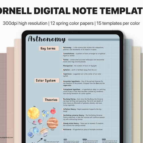 Printable Cornell Notes Template Goodnotes Digital Note - Etsy