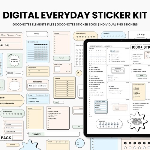 Digital Stickers Goodnotes Stickers Book Planner Stickers - Etsy