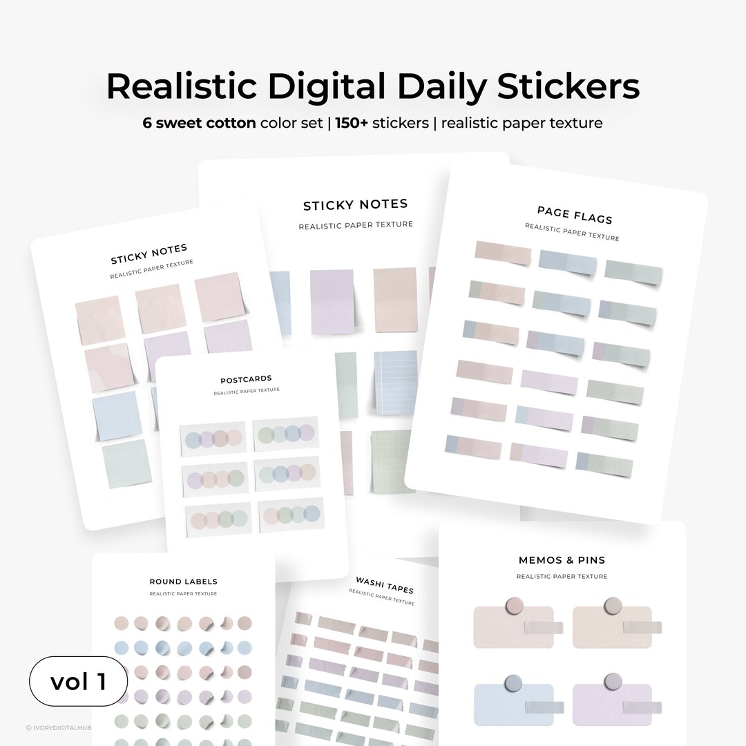 Digital Stickers, Goodnotes Stickers Bundle, Planner Stickers Digital ...