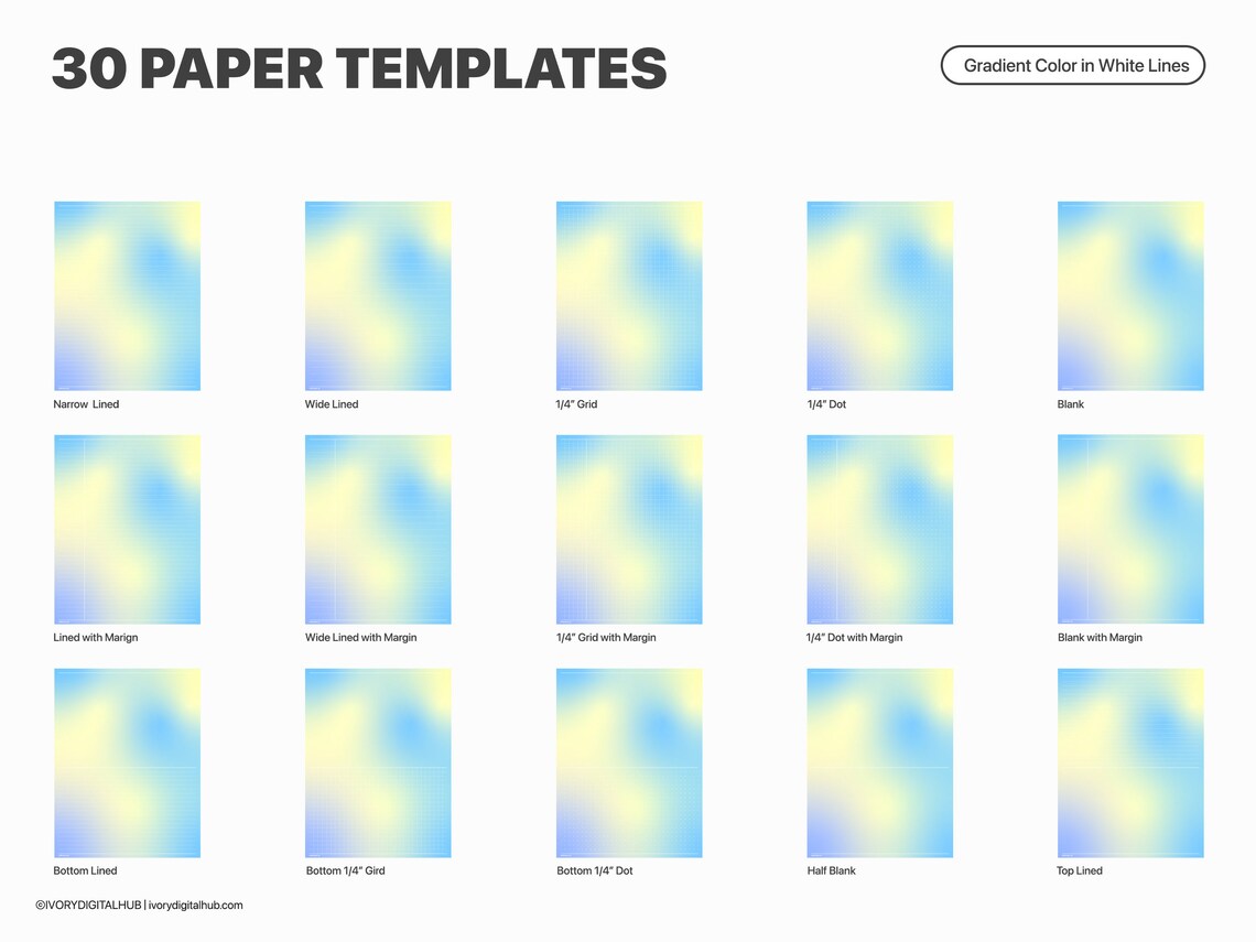 Digital Note Taking Template Gradient Notes Digital Note - Etsy