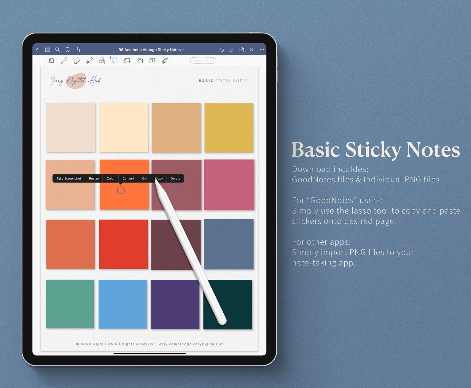 Digital Sticky Notes Digital Sticker Set Digital Sticker for | Etsy