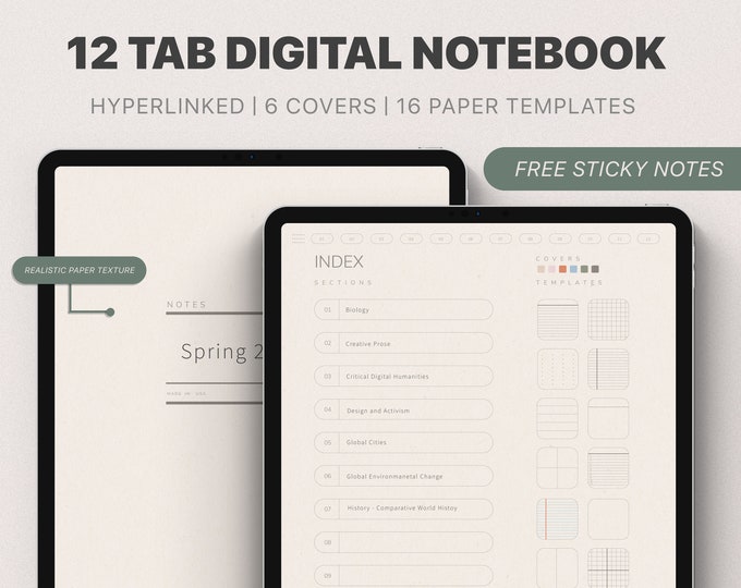Digital Notepad Digital Note Taking Goodnotes Template - Etsy