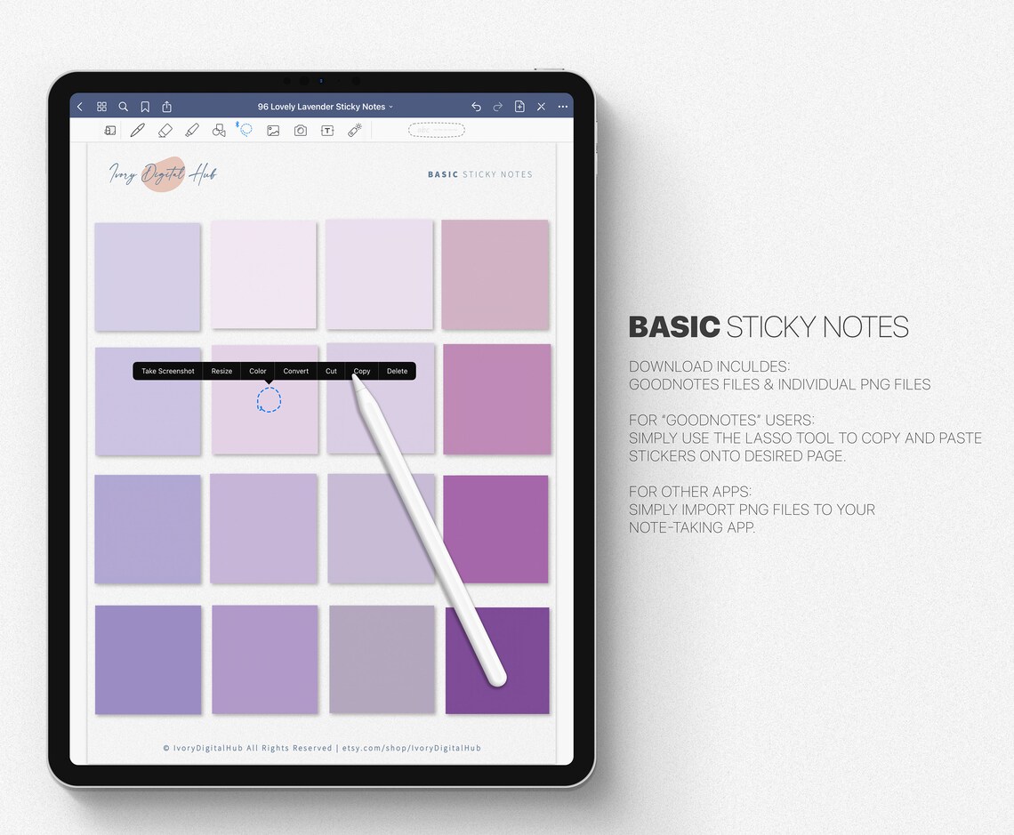 Digital Sticker for Planner Digital Sticky Notes Digital | Etsy