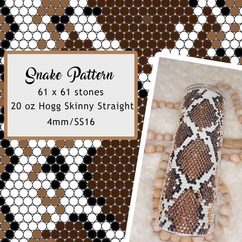 Ss16 Snake Skin Rhinestone Pattern 20 Oz. Skinny Straight - Etsy