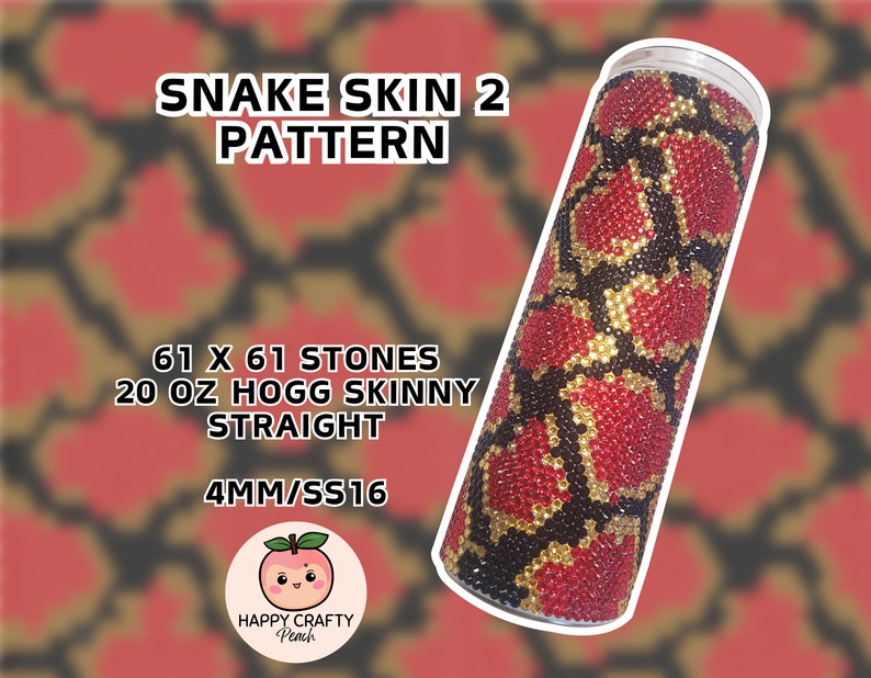 Ss16 II Snake Skin Red 2 Rhinestone Pattern ~ 20 Oz. Skinny Straight ...