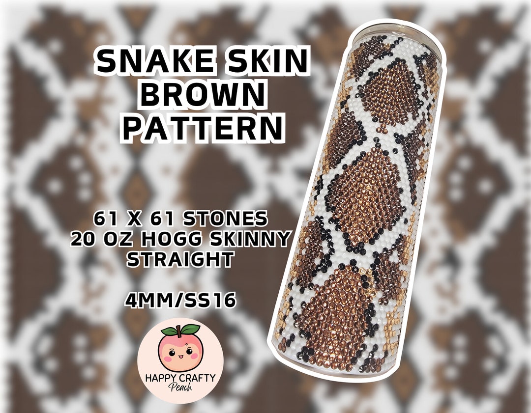 Ss16 Snake Skin Rhinestone Pattern ~ 20 Oz. Skinny Straight ~ 61 Stones ...