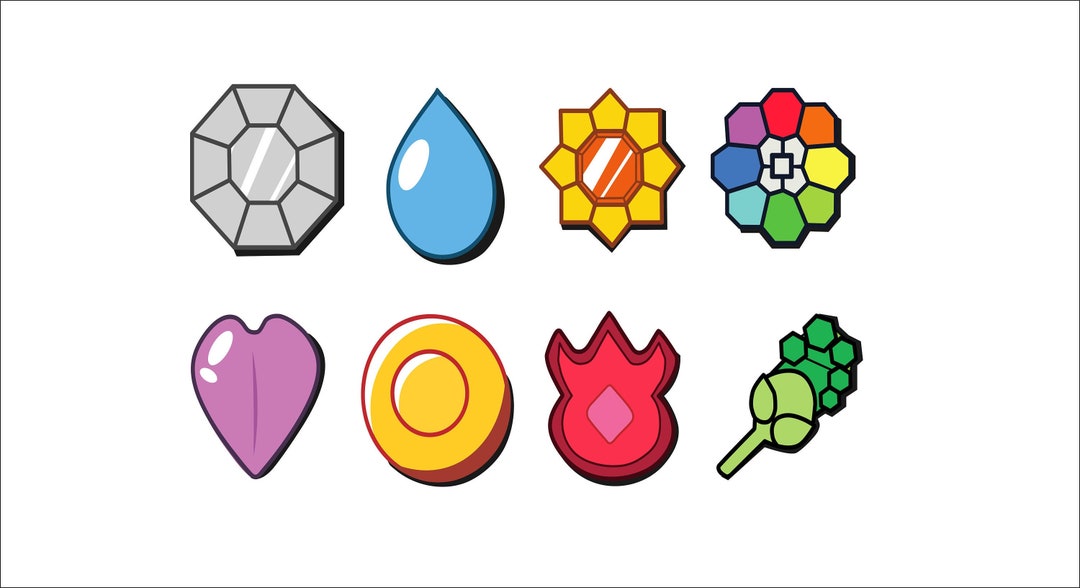 Pokemon Badges SVG, PDF, PNG, Eps Cutting Files for Printing or Twitch ...