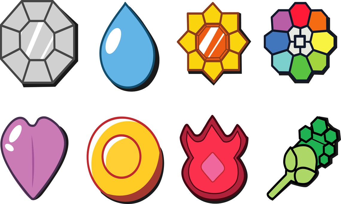 Pokemon Badges SVG, PDF, PNG, Eps Cutting Files for Printing or Twitch ...