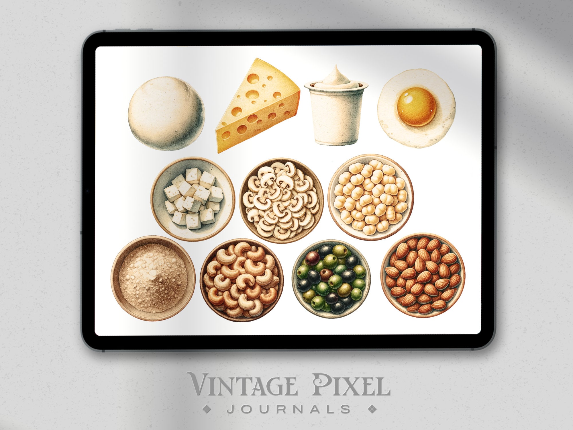 Clipart Digital Food Stickers 57 PNG Graphics and Goodnotes File for ...