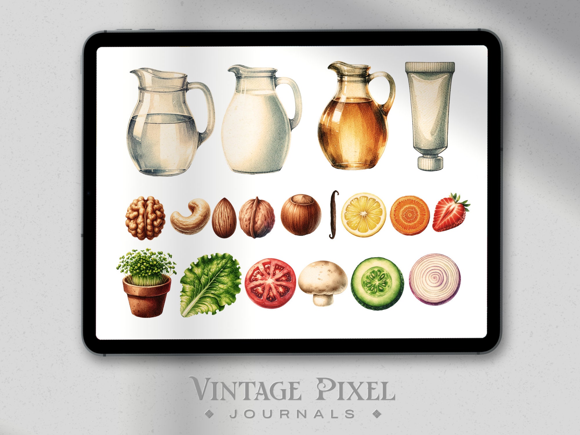Clipart - Digital Food Stickers - 57 PNG Graphics and Goodnotes File ...