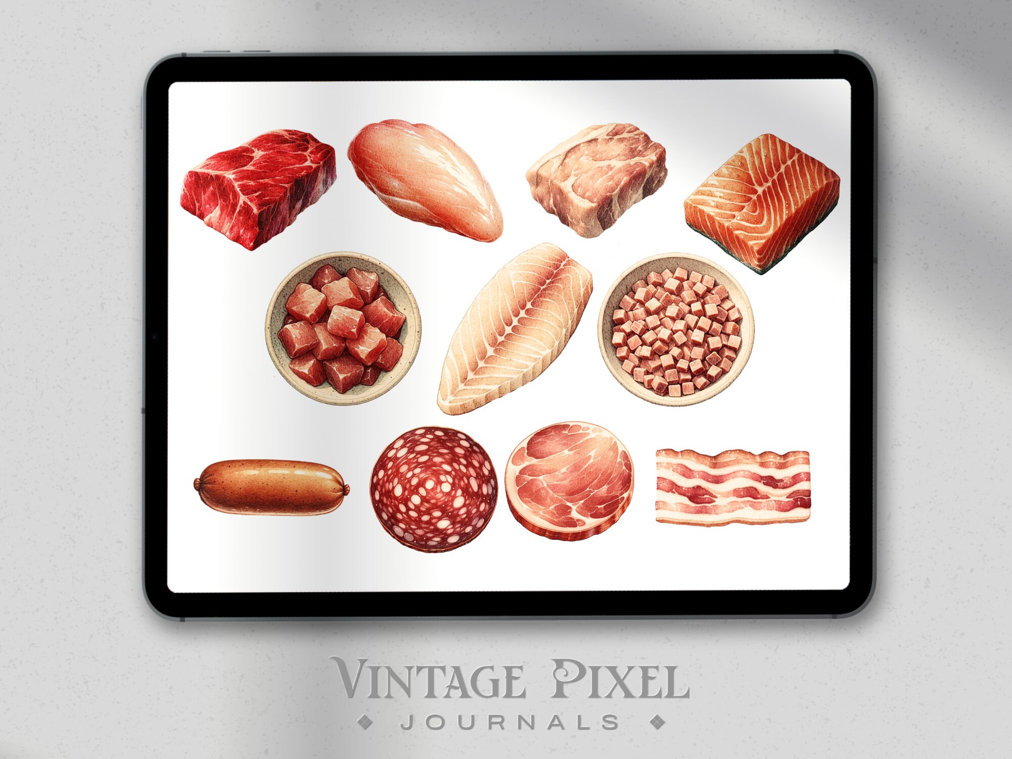 Clipart Digital Food Stickers 57 PNG Graphics and Goodnotes File for ...