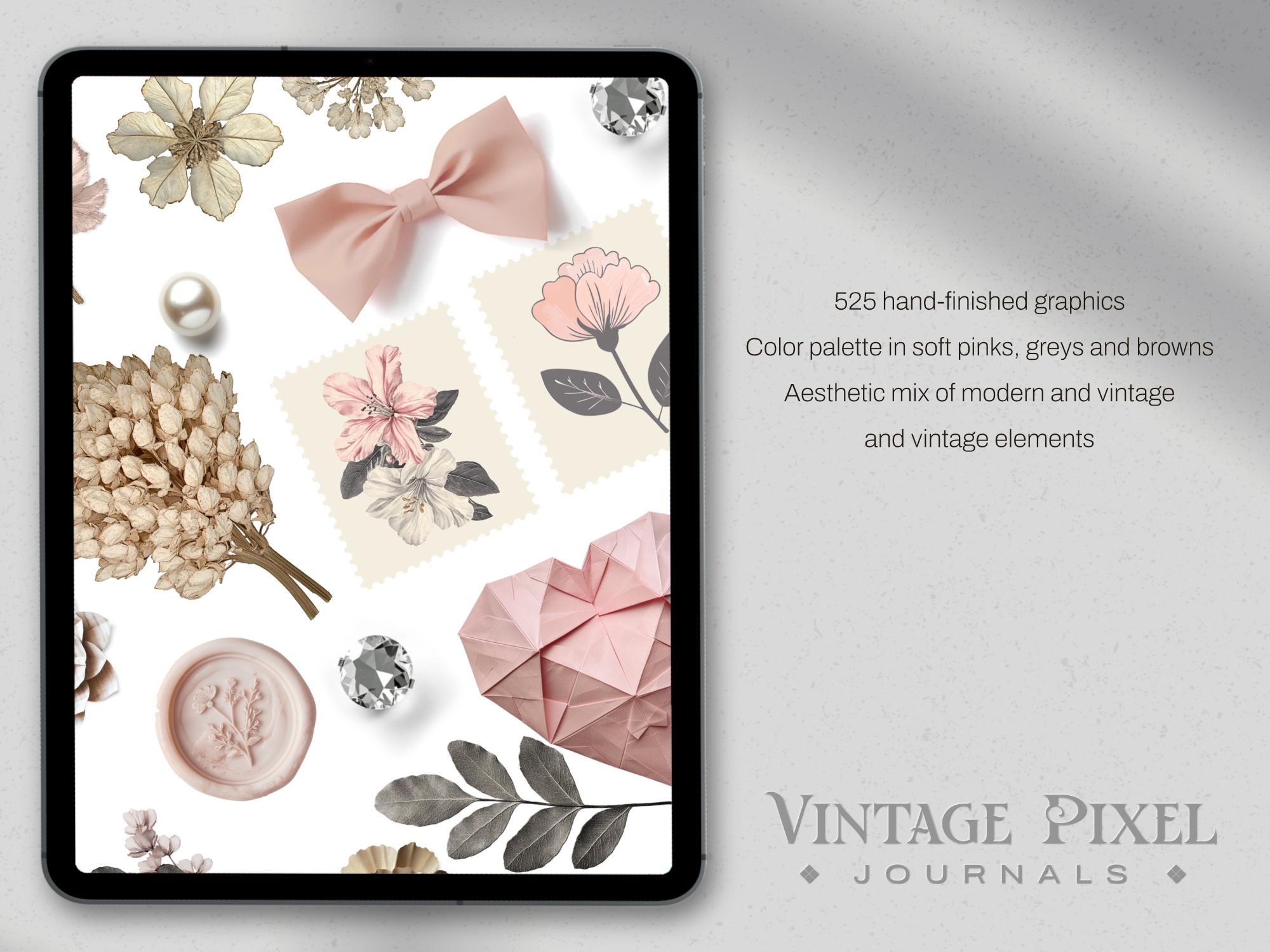 Clipart Digital Stickers Vintage Pixel Journal Stickers 525 PNG ...