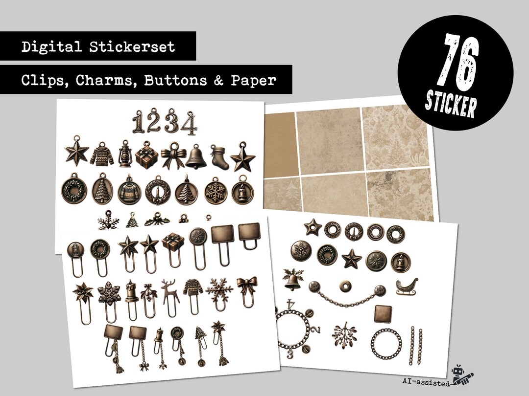 Digital Sticker PNG Clipart and Goodnotes Stickersheet Christmas - Etsy