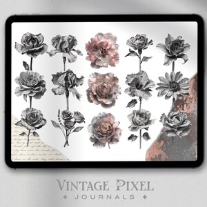 Clipart - Digital Stickers Vintage Pixel Journal Stickers - 525 PNG ...