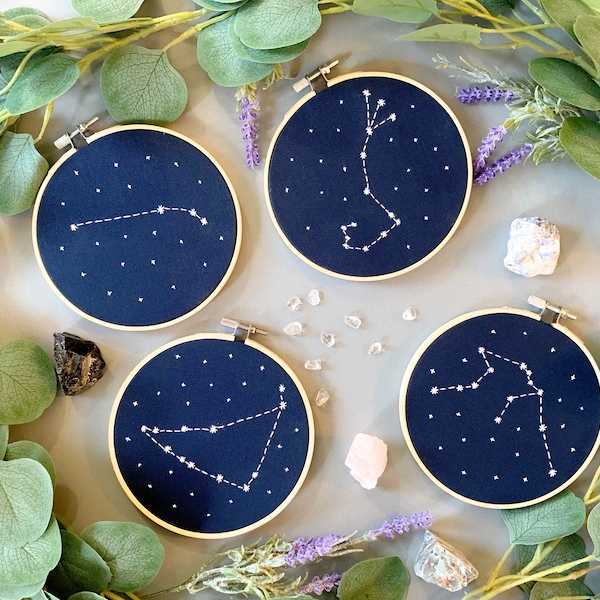 Embroidery Patterns for Zodiac Signs - Etsy