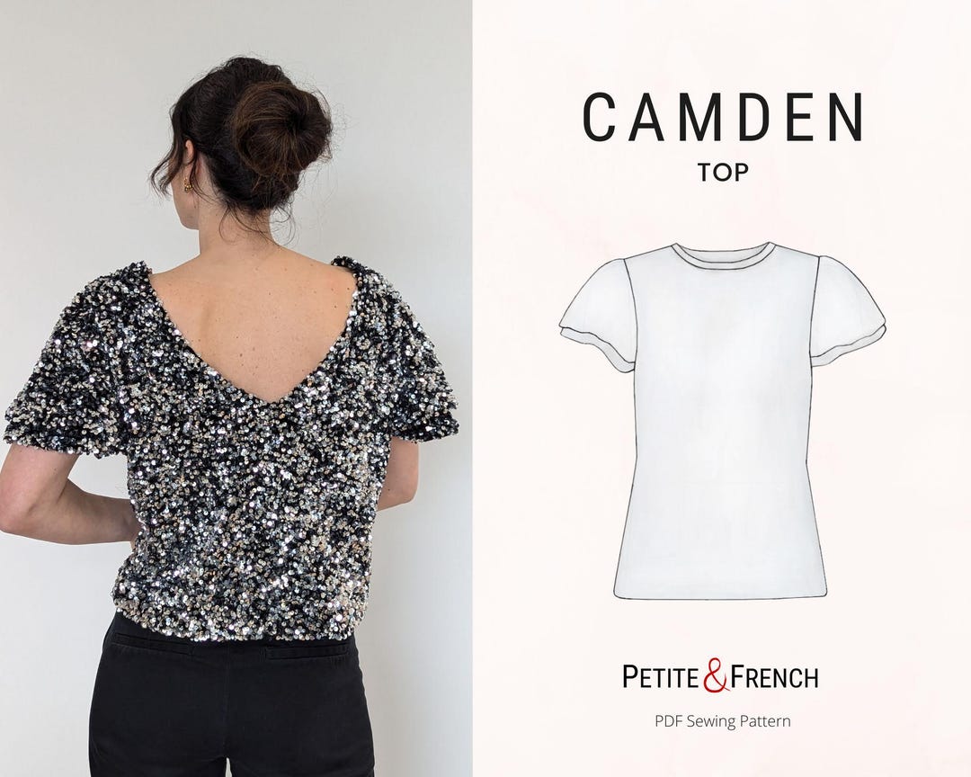 Camden Tee Shirt Top Sewing Pattern | Digital PDF Printable | Instant ...