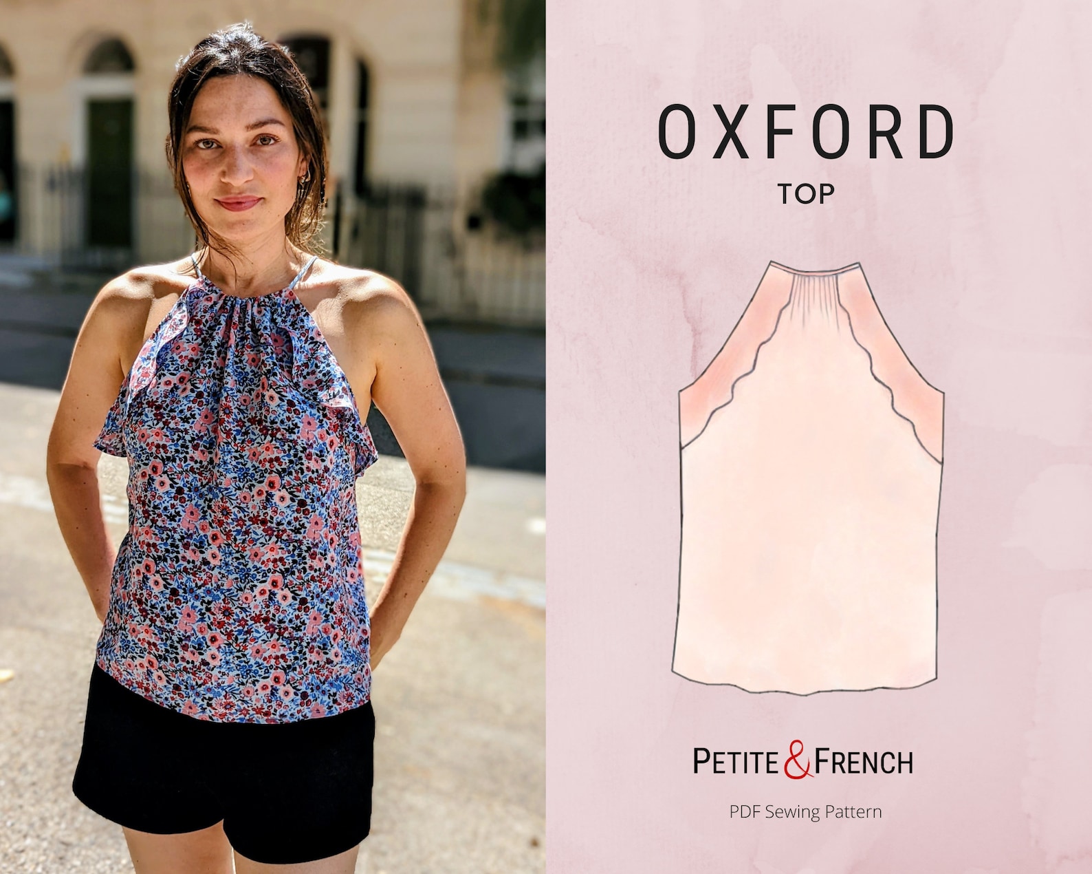 Oxford Halter Neck Top Sewing Pattern | Digital PDF Printable Patterns ...