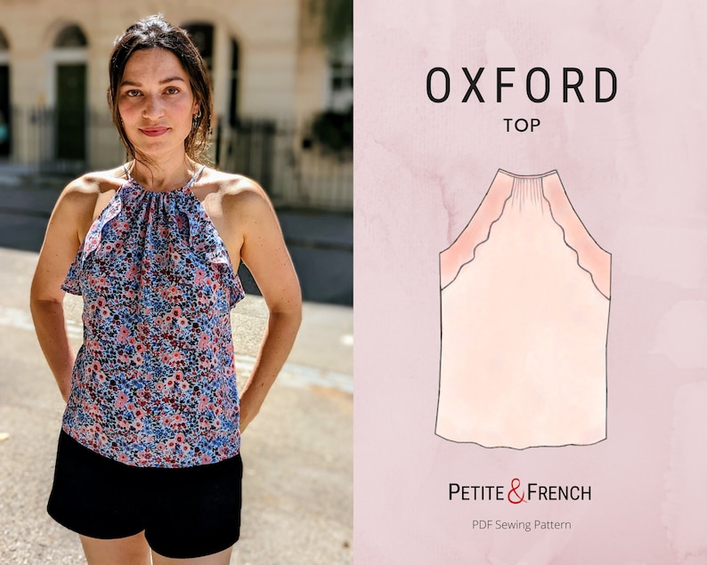 Oxford Halter Neck Top Sewing Pattern | Digital PDF Printable Patterns ...