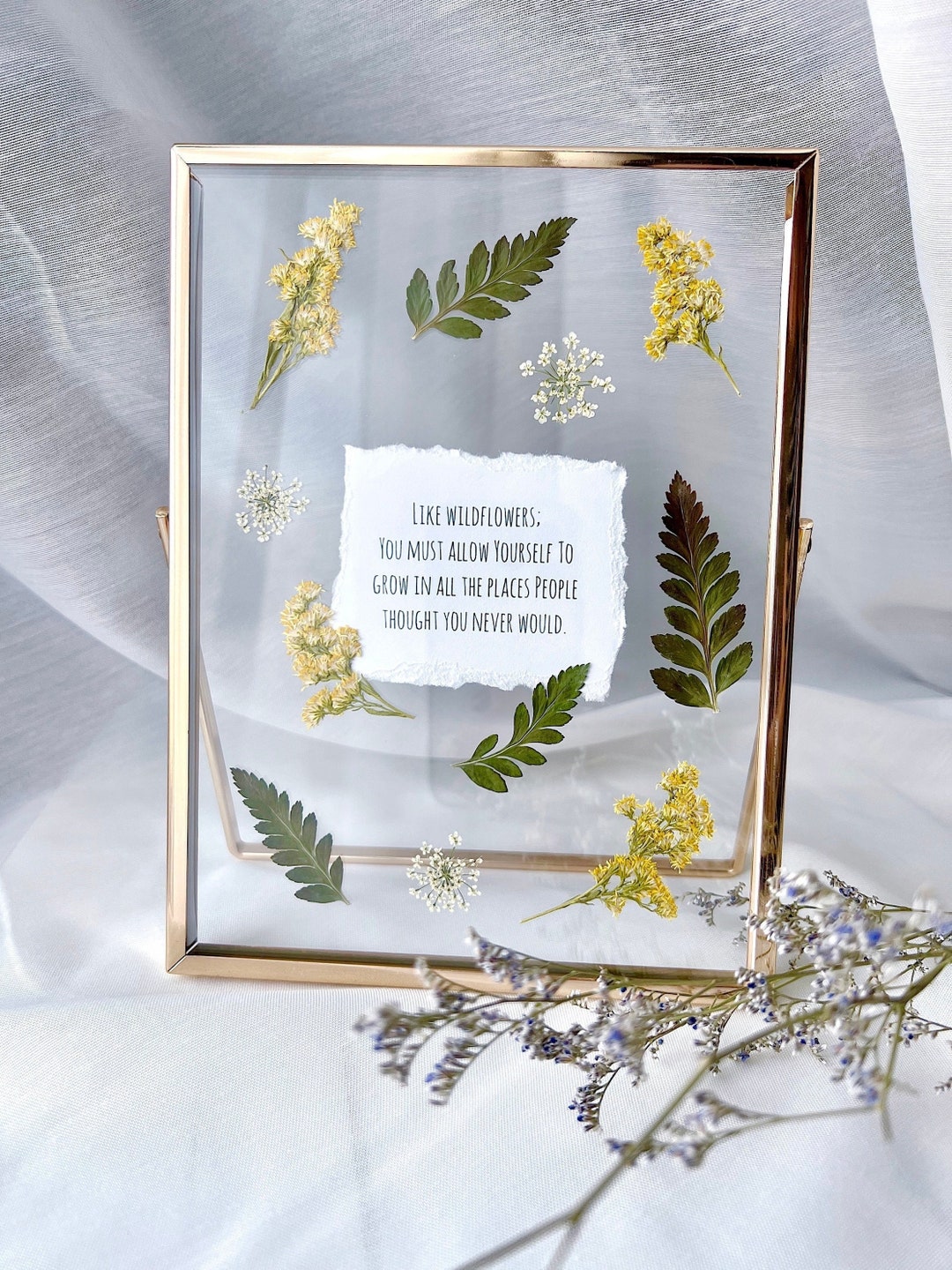 Pressed Flower Frame Dried Flower Frame Flower Quote - Etsy