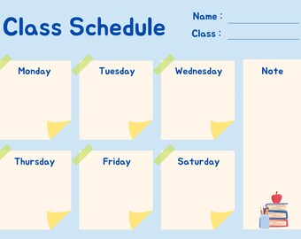 Kids Weekly Calendar / Cute Colorful Printable Children's - Etsy